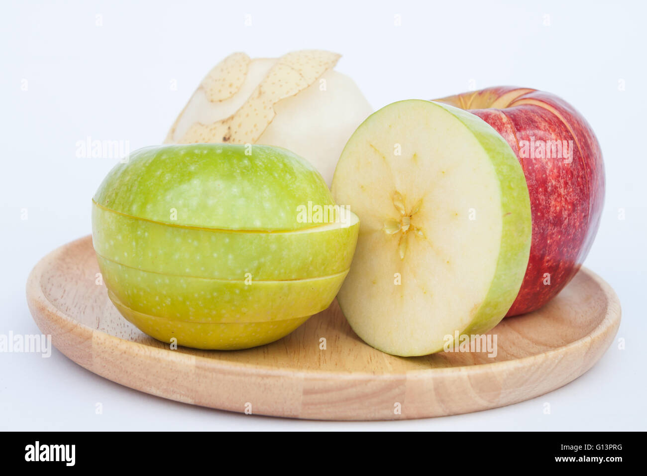 3 différents types de pommes sur fond blanc, stock photo Photo Stock ...