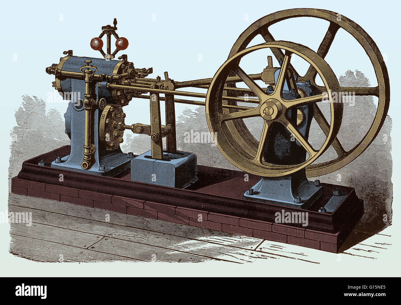 Une illustration de l'hydrocarbure Brayton Moteur, créé par l'ingénieur ...