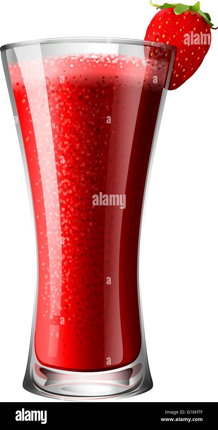 Smoothie aux fraises en illustration de verre de cocktail sans alcool ...