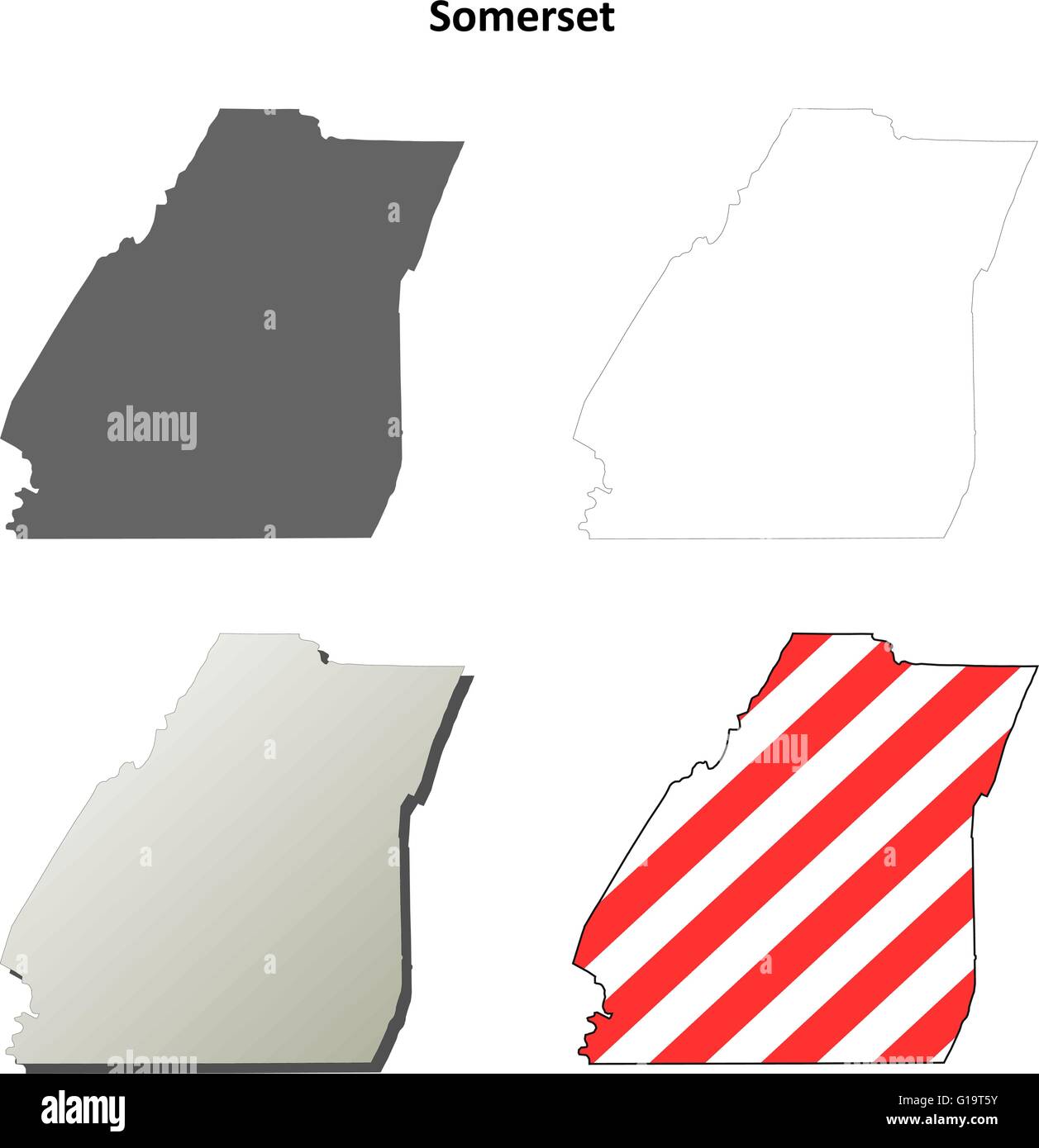 Somerset map Banque d'images vectorielles - Alamy