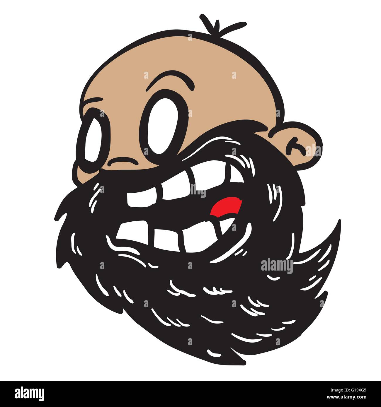 Illustration cartoon chauve barbu Image Vectorielle Stock - Alamy