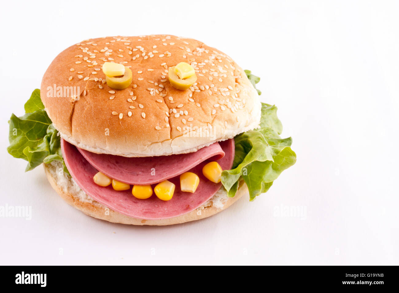 Smiley face sandwich Banque de photographies et d’images à haute ...