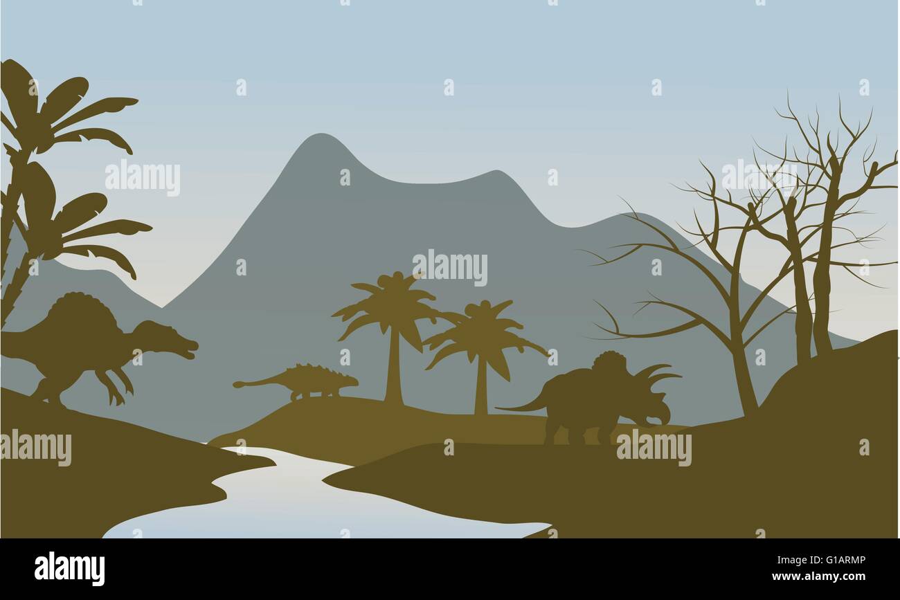 Silhouette triceratops spinosaurus Banque de photographies et d’images à haute résolution - Alamy