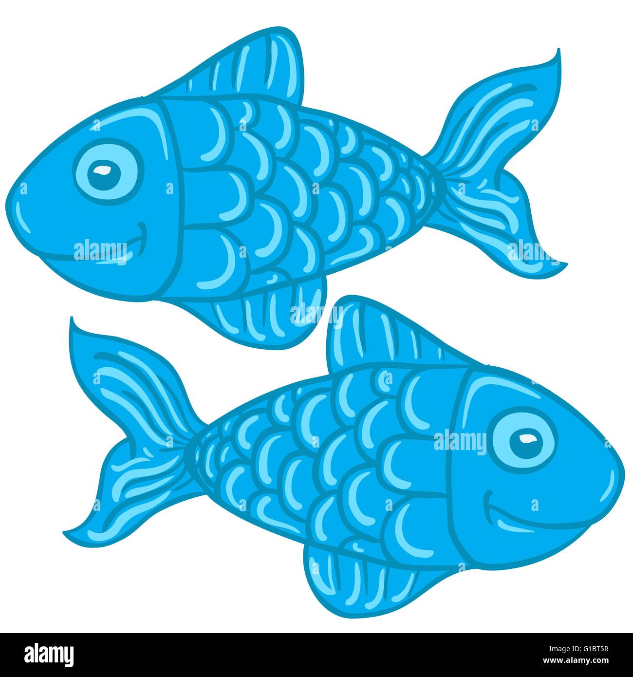 Poisson bleu Banque d'images vectorielles - Alamy