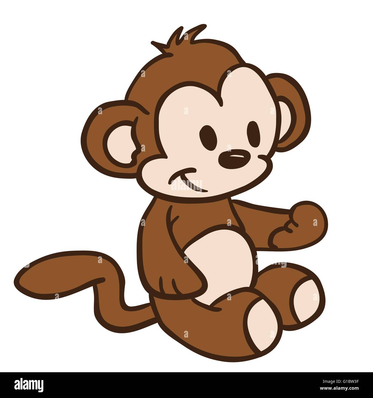 Monkey cartoon illustration Banque d'images détourées - Alamy