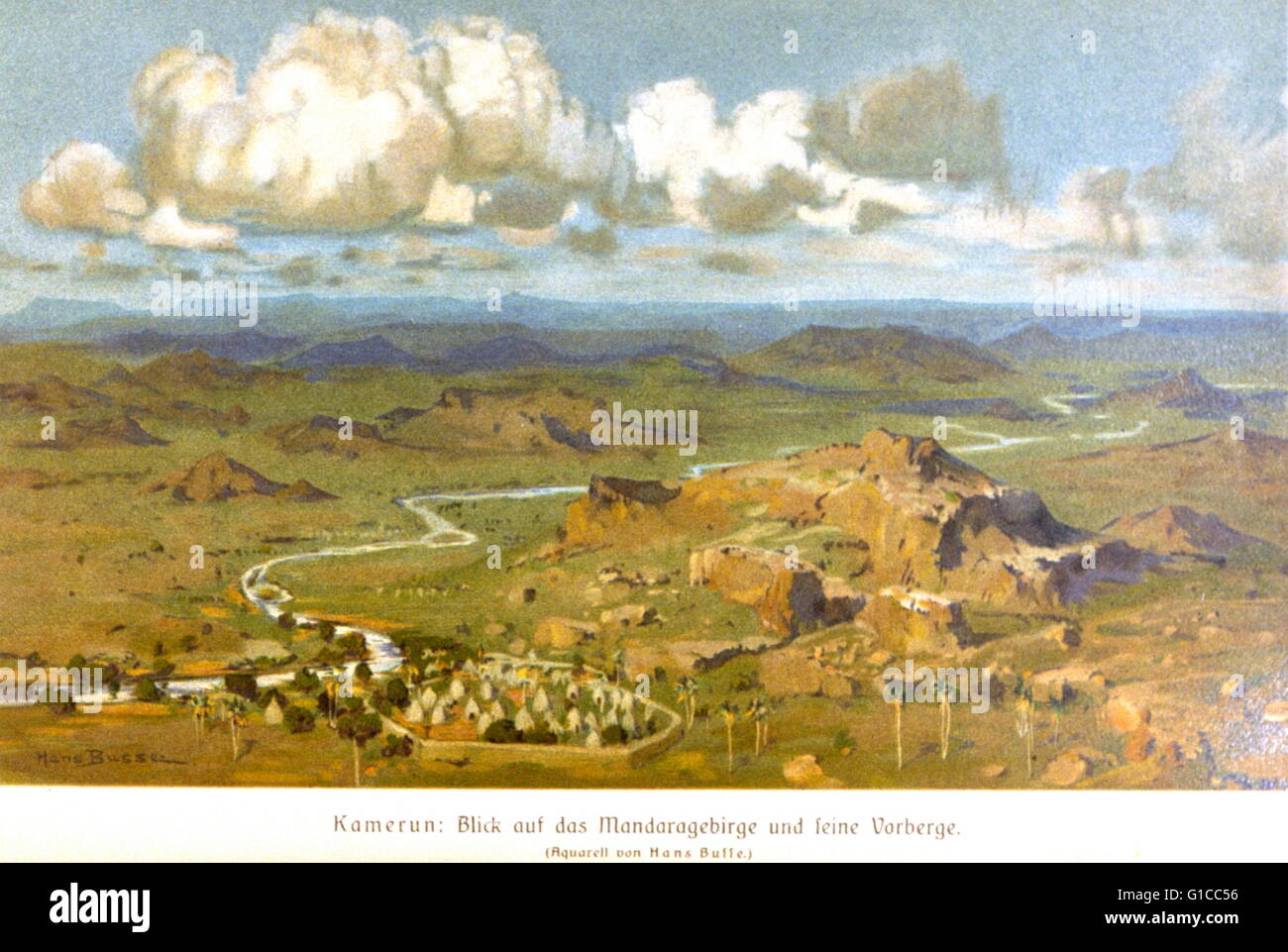 La colonie allemande du Cameroun - un village de l'intérieur. Dans ...