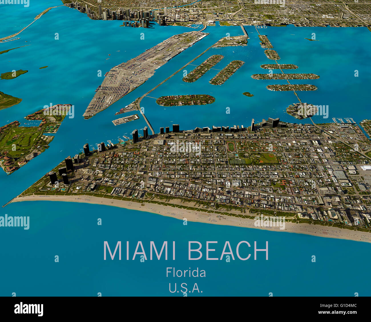 Miami Map Banque d'image et photos - Alamy