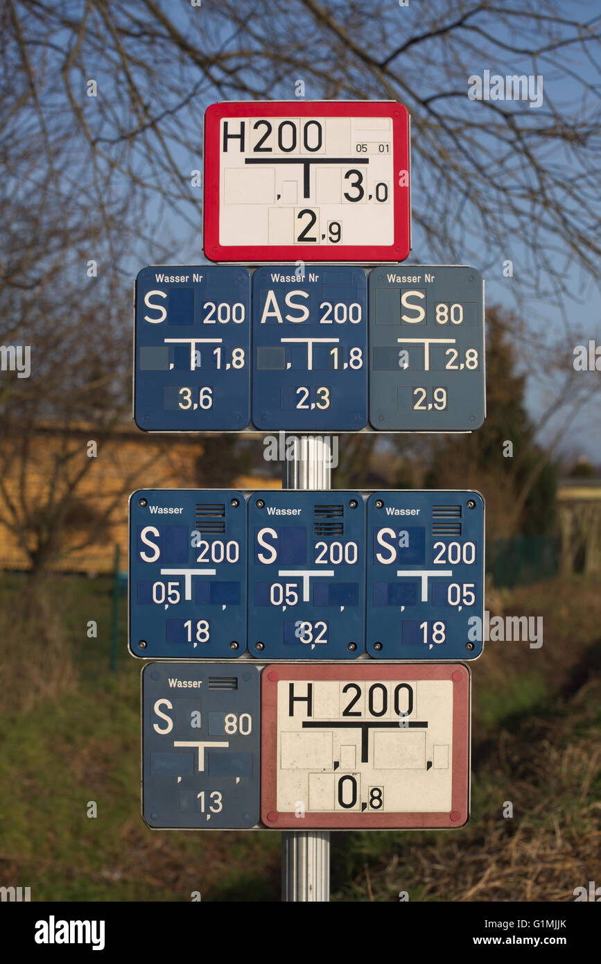 Signes de conduite d'eau souterraine Banque de photographies et d ...