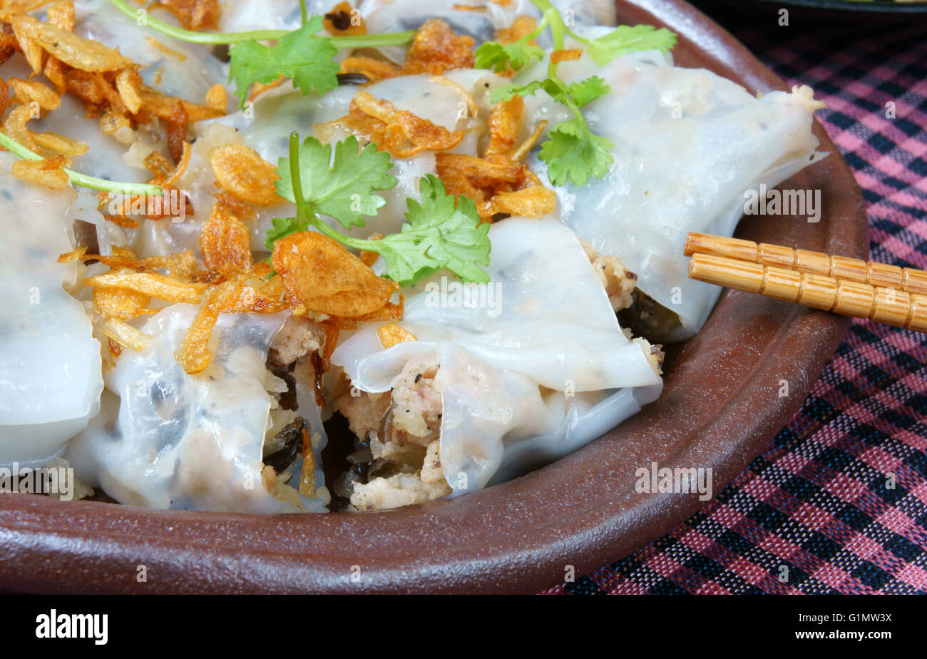 Vietnam, banh cuon nom rouleau de nouilles de riz ou gâteau roulé, est ...