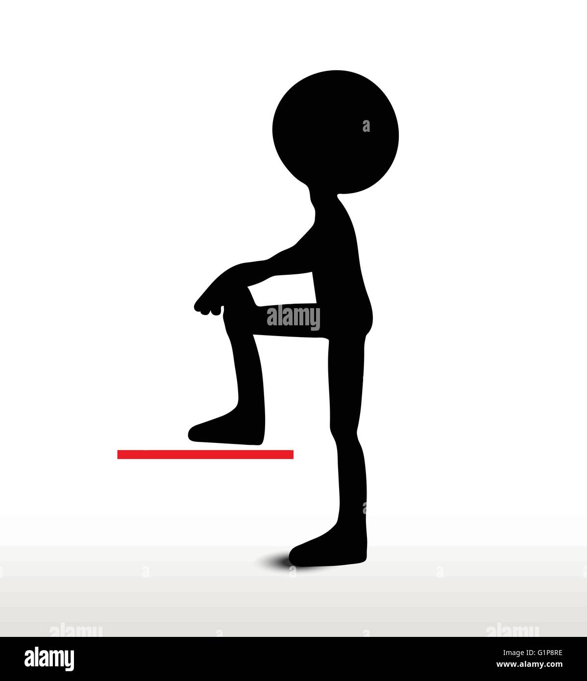 3d man silhouette, isolé sur fond blanc, rester debout Image ...