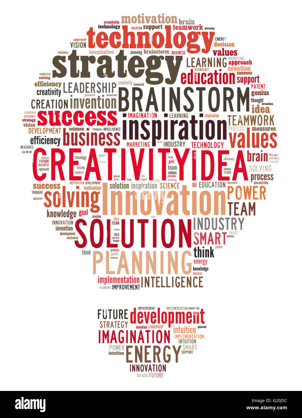 L'ampoule de l'innovation, mot concept cloud sur fond blanc Photo Stock ...