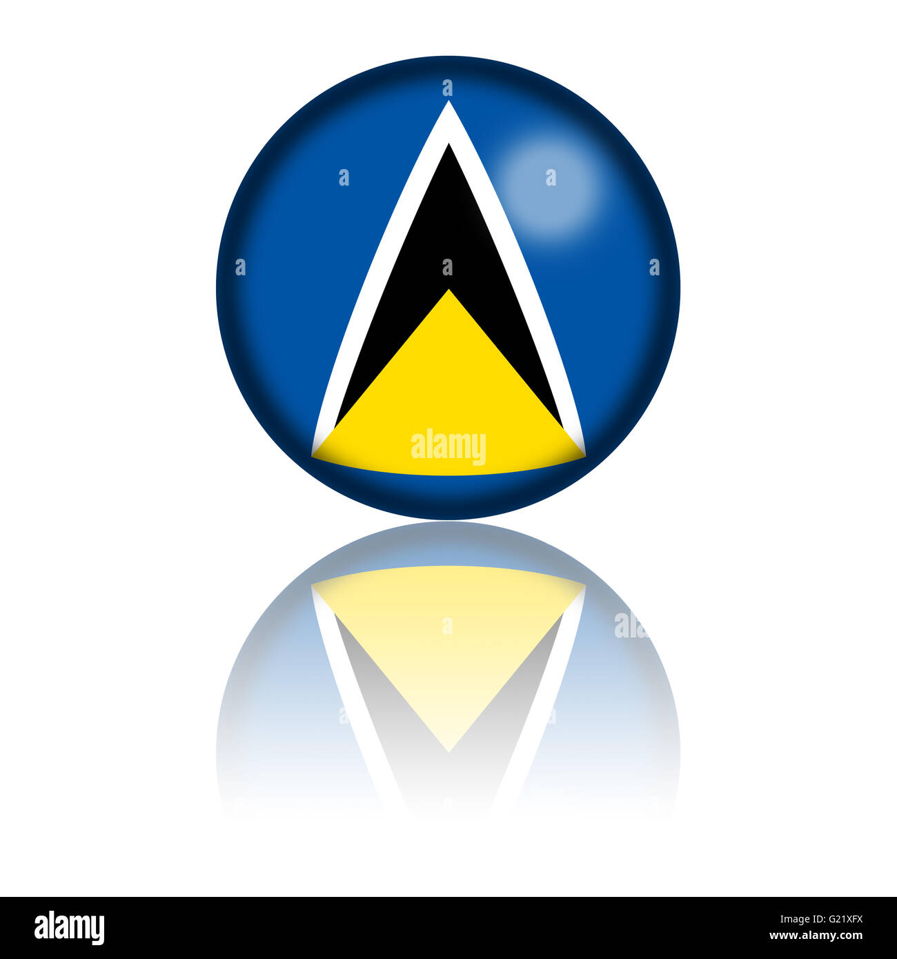 Sphère 3D ou de l'insigne de Sainte-lucie drapeau avec une réflexion au ...