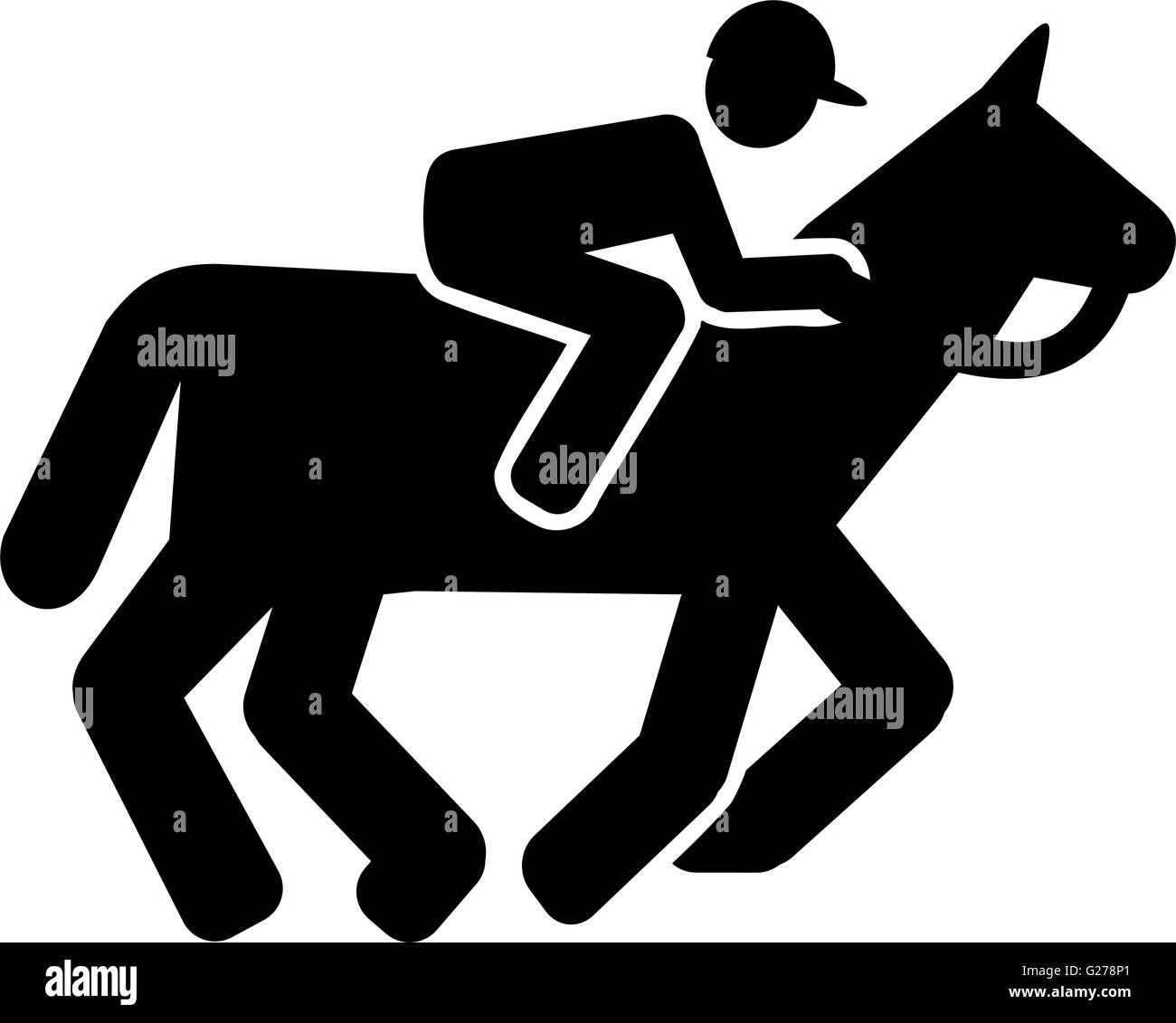 Pictogramme de course de cheval Image Vectorielle Stock - Alamy