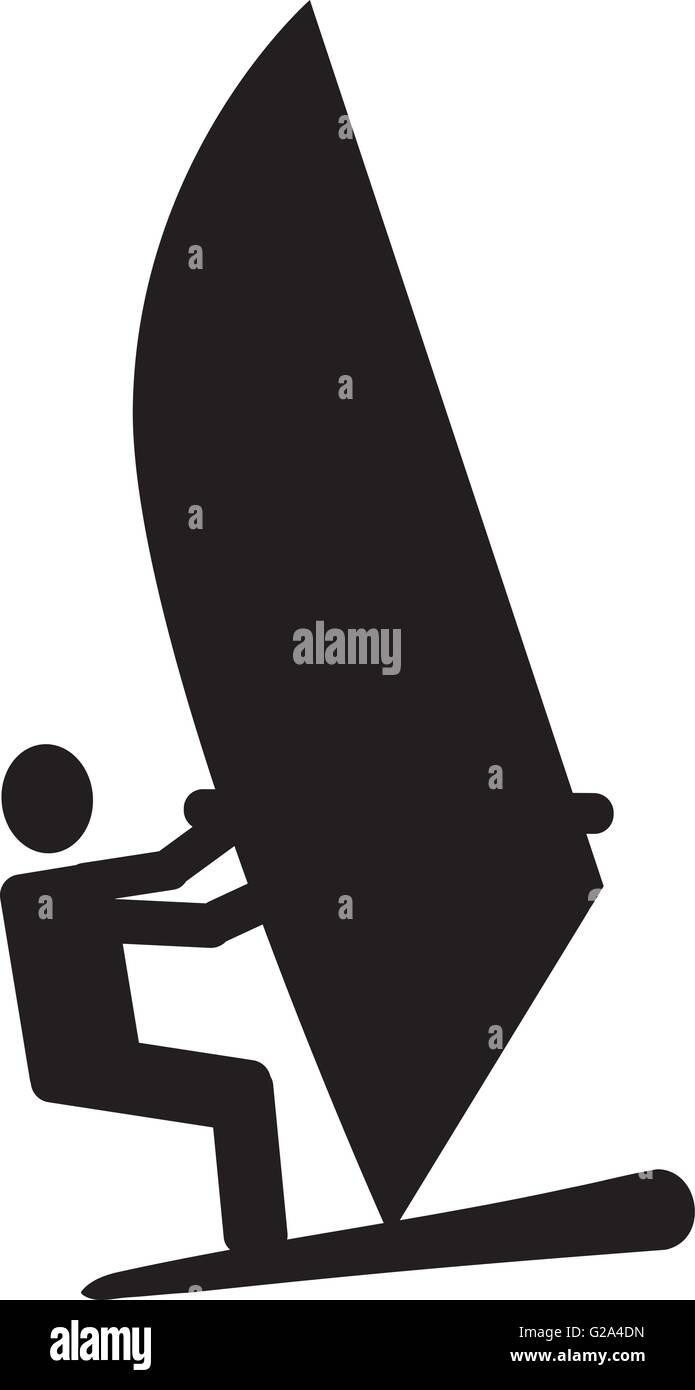 Planche à voile les pictogrammes Image Vectorielle Stock - Alamy