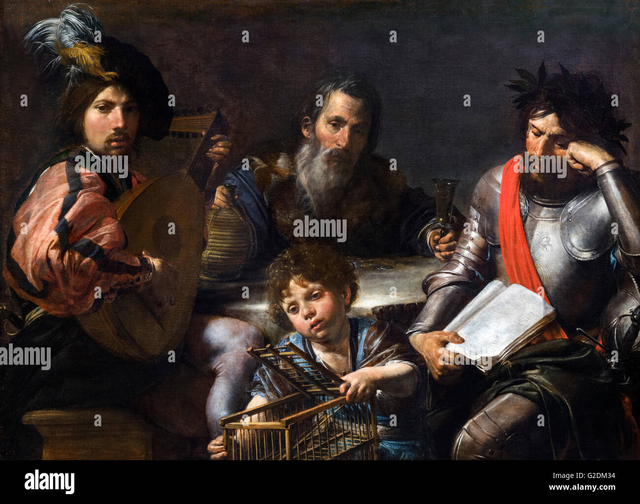 Les quatre âges de l'homme par Valentin de Boulogne, huile sur toile, c ... Les quatre âges de l'homme par Valentin de Boulogne, huile sur toile, c ...
