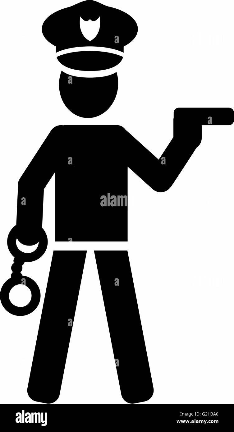 Signe de police symbole Banque d'images noir et blanc - Alamy