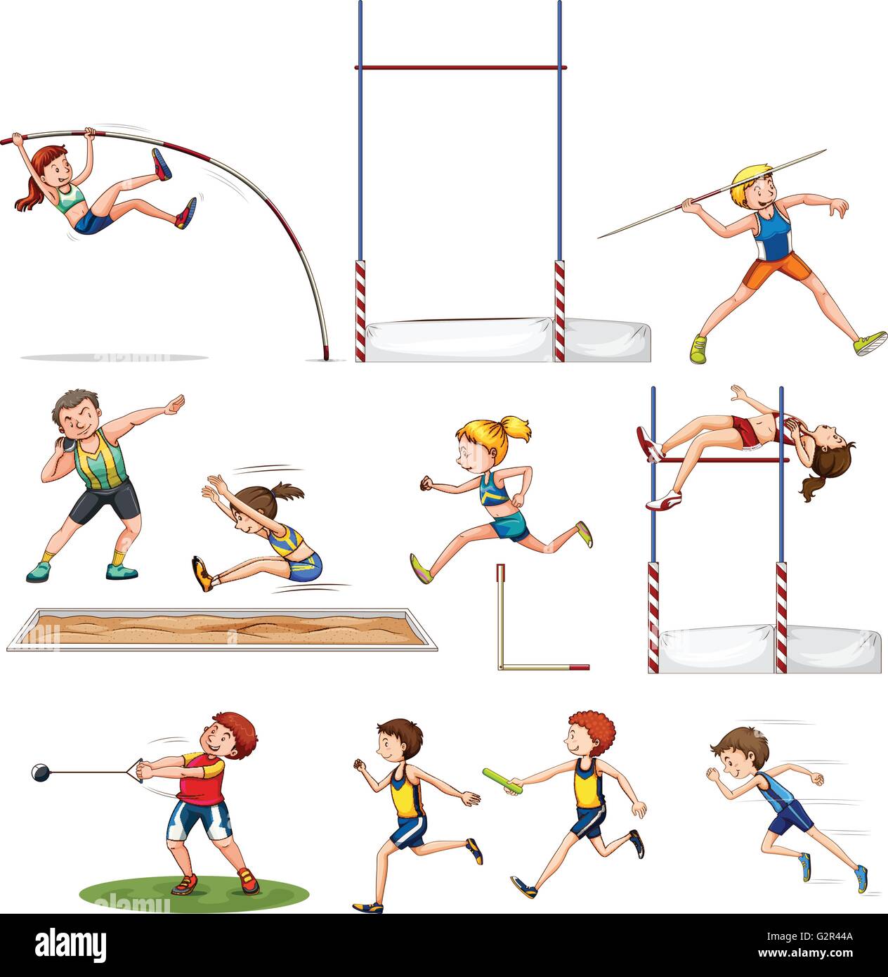 Différents types de sports athlétisme illustration Image Vectorielle ...