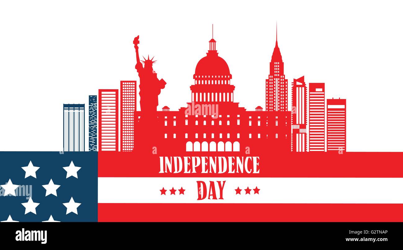 Joyeuse Fête de l'indépendance United States American célèbre symbole ...