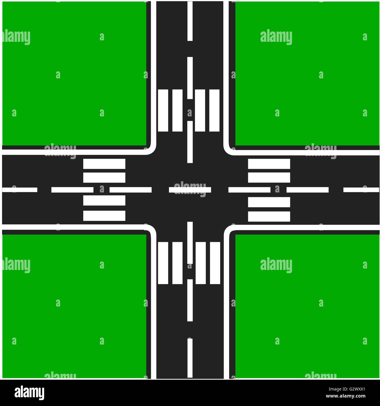 La jonction de route, Illustration carrefour, intersection de l ...