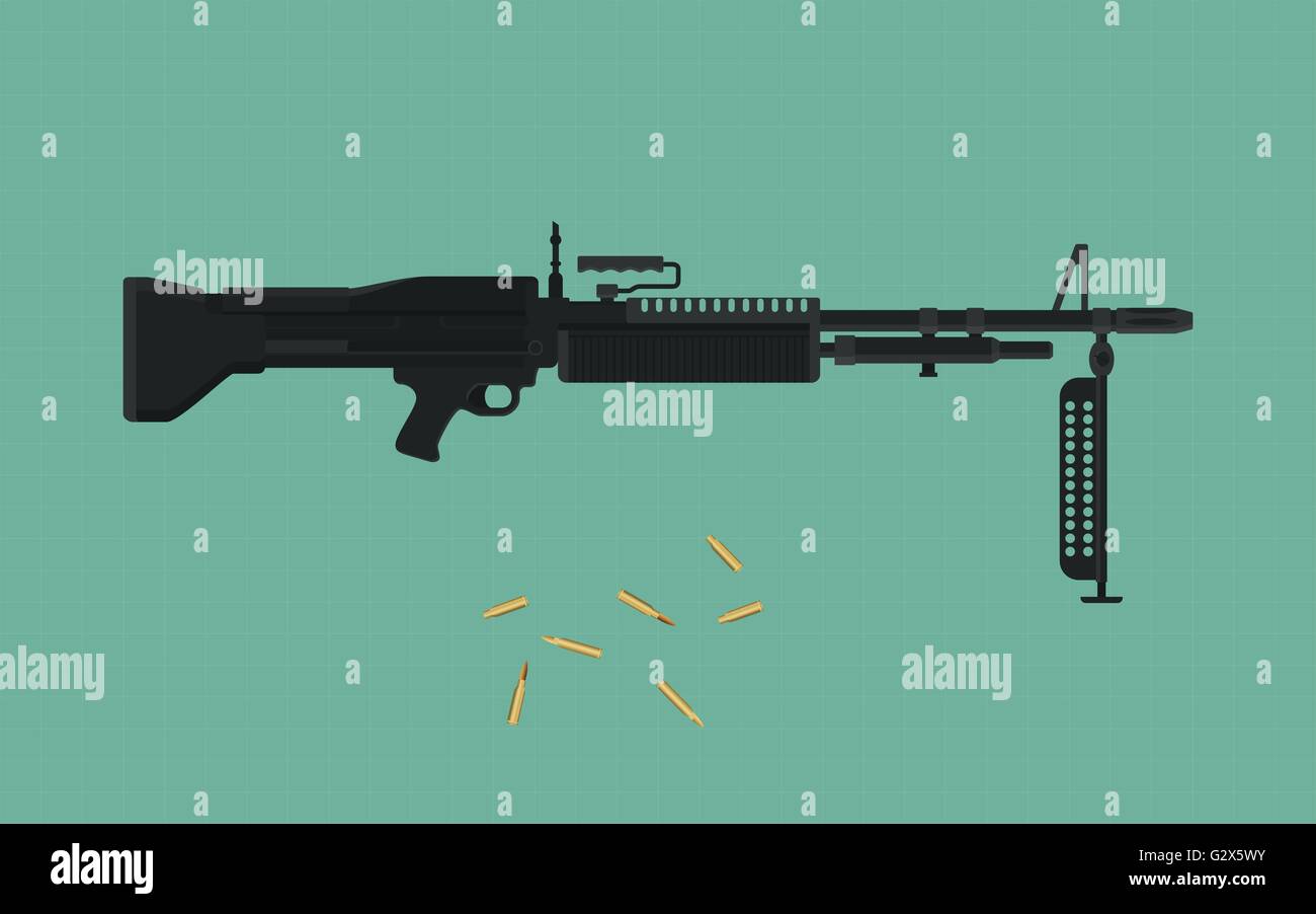 M60 machine gun or m240 machine gun Banque d'images vectorielles - Alamy