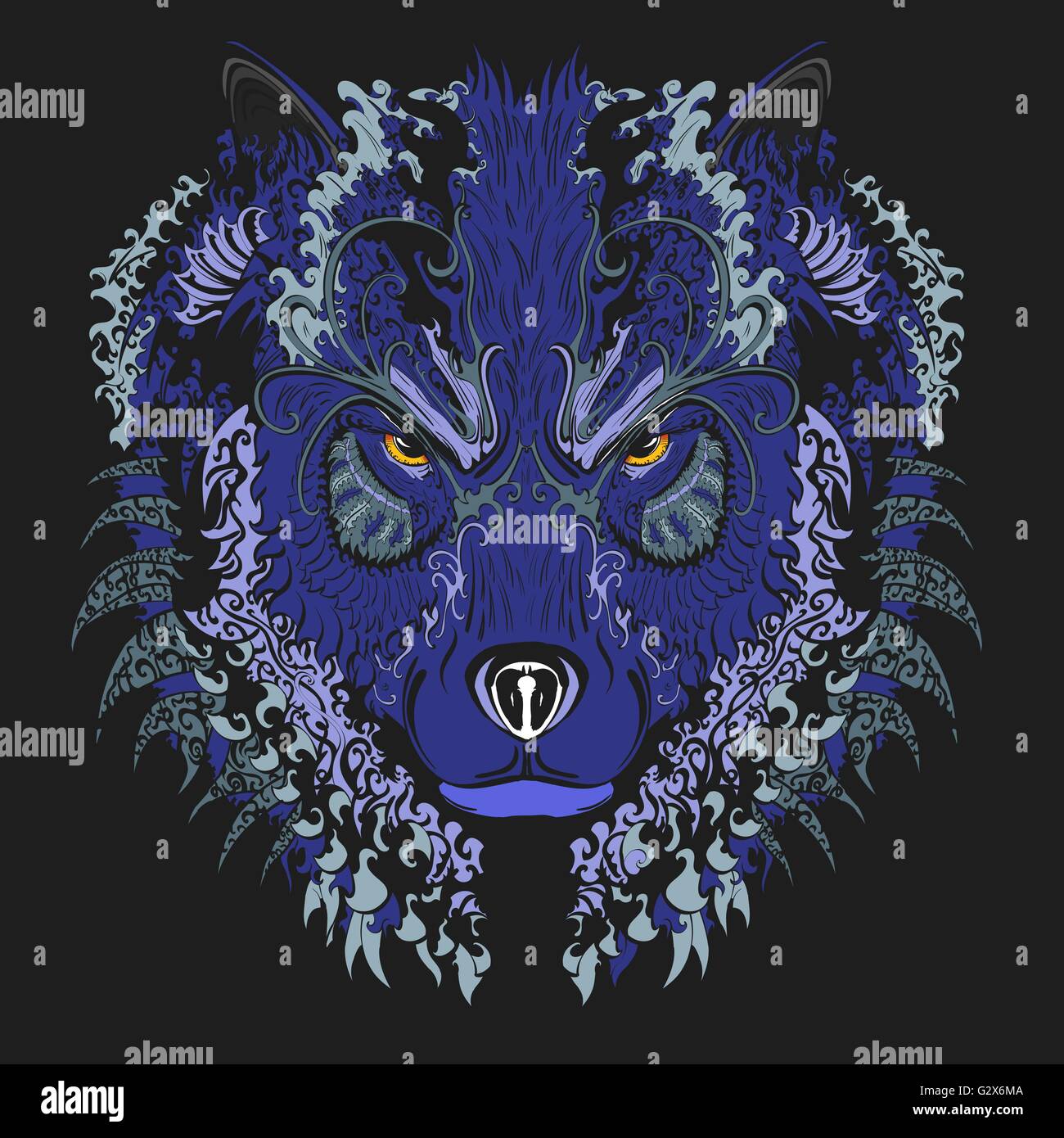 Loup bleu yeux Banque d'images vectorielles - Alamy