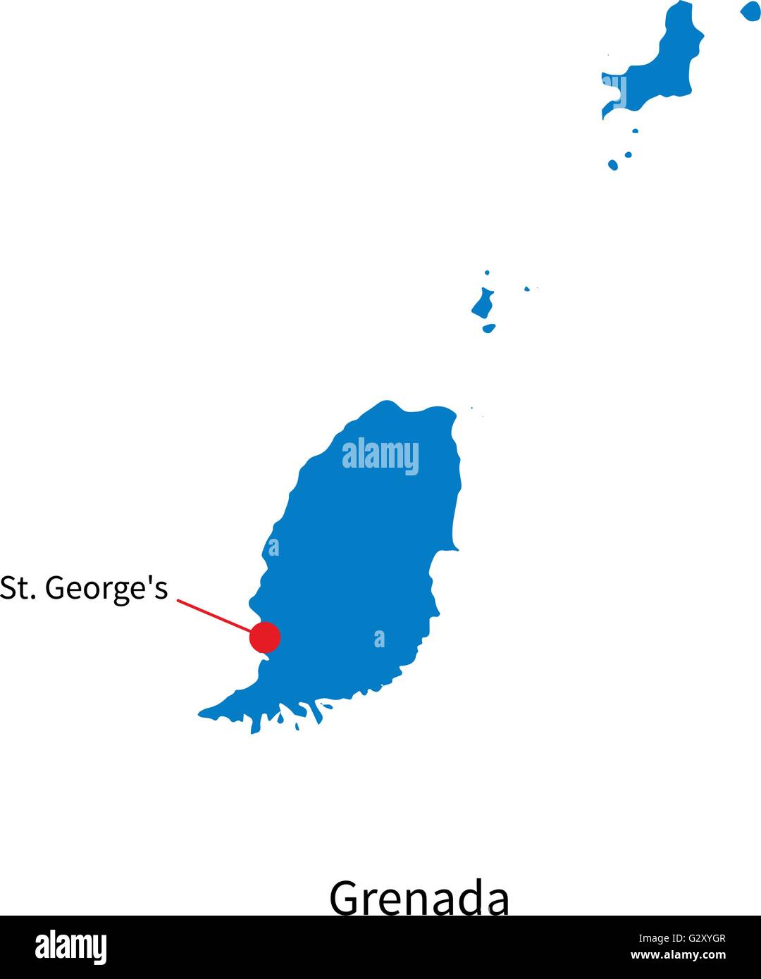 Carte vectorielle de la Grenade et capitale St George's Image ...