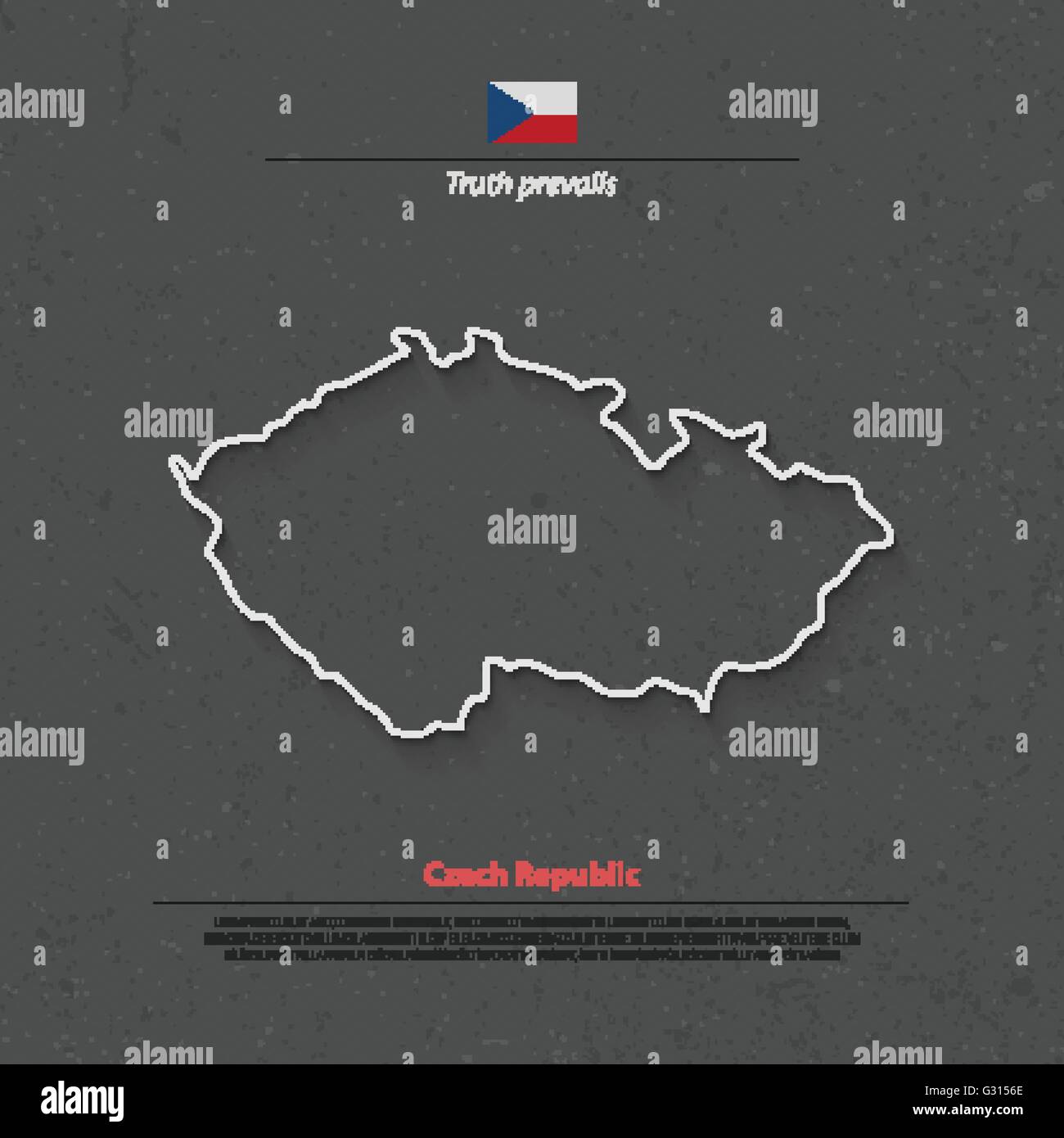 République tchèque carte isolée et icônes de drapeau officiel. vecteur ...