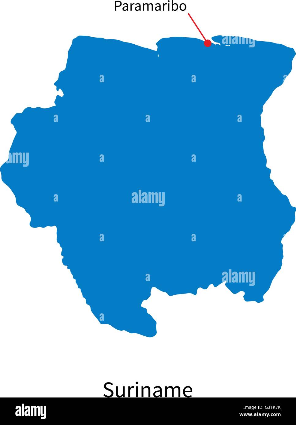 Carte administrative suriname Banque de photographies et d’images à ...