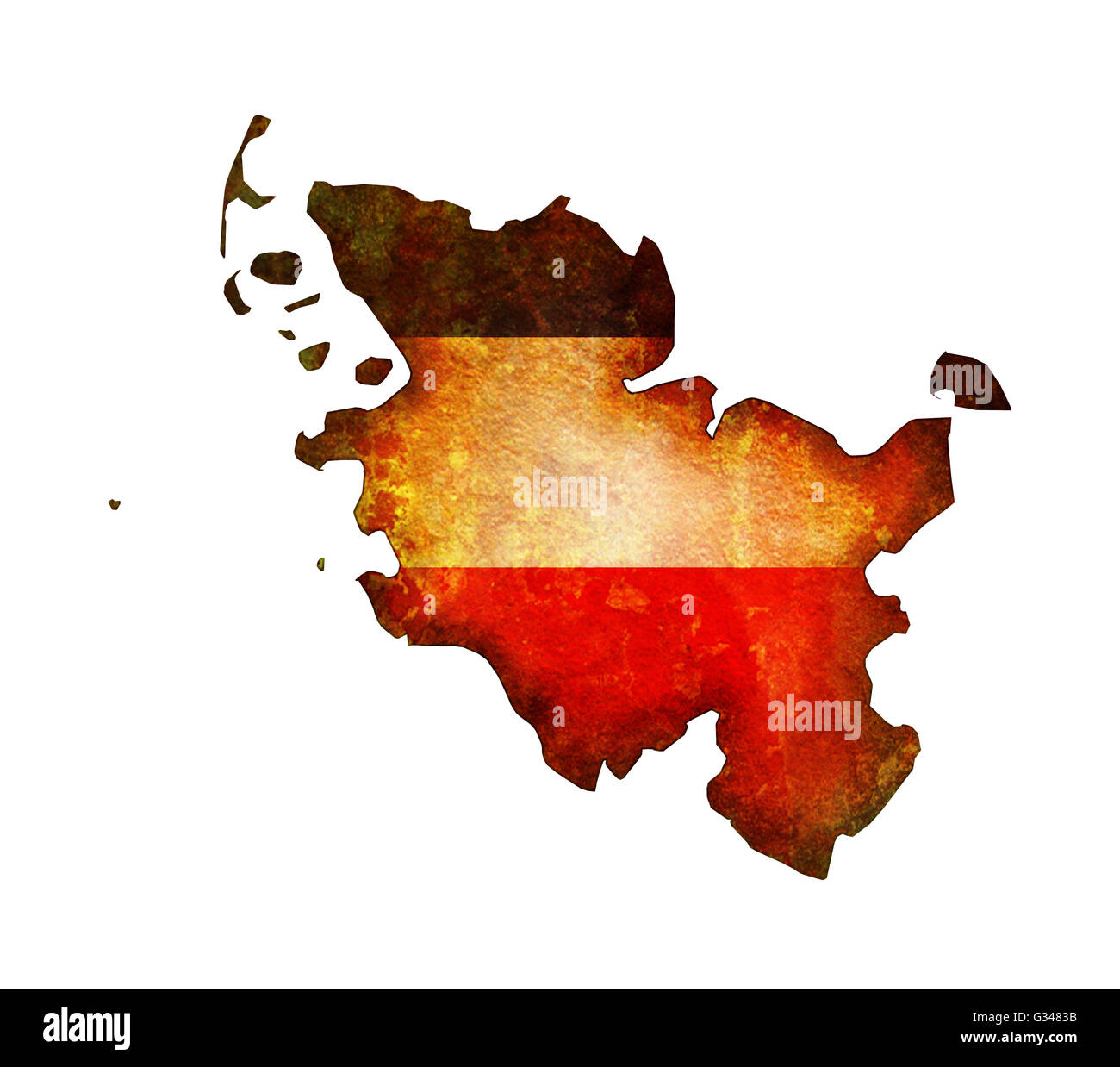 Carte isolée de la région Schleswig Holstein avec drapeau Photo Stock ...
