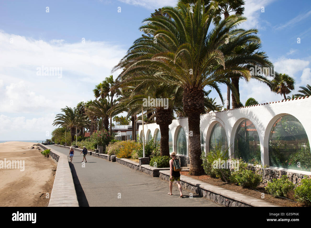 Promenade, Maspalomas et Playa del Ingles, Gran Canaria island ...