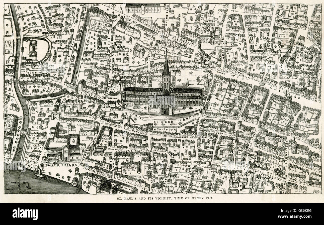 Map of london 16th century Banque de photographies et d’images à haute ...