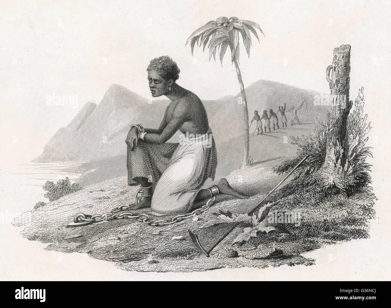 Esclave dans les chaînes dans les Antilles Photo Stock - Alamy