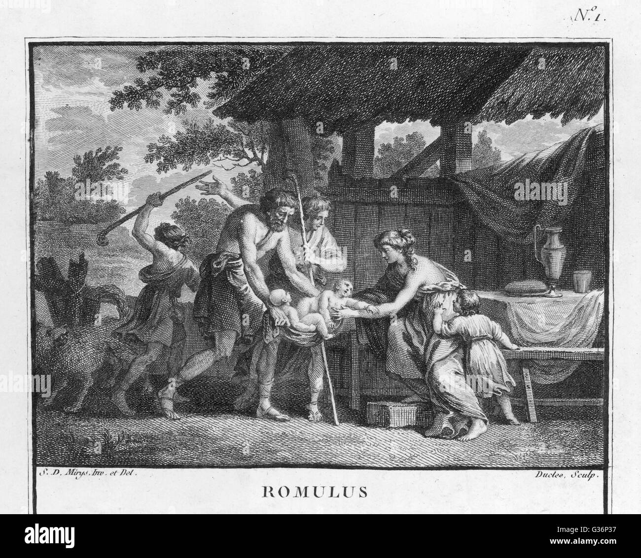 Romulus And Remus Rome Banque d'images noir et blanc - Alamy