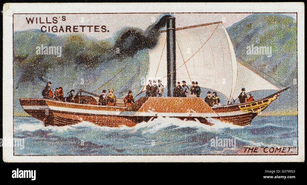 Henry Bell's 'Comet' qui naviguaient sur la Clyde à partir de 1812 ...