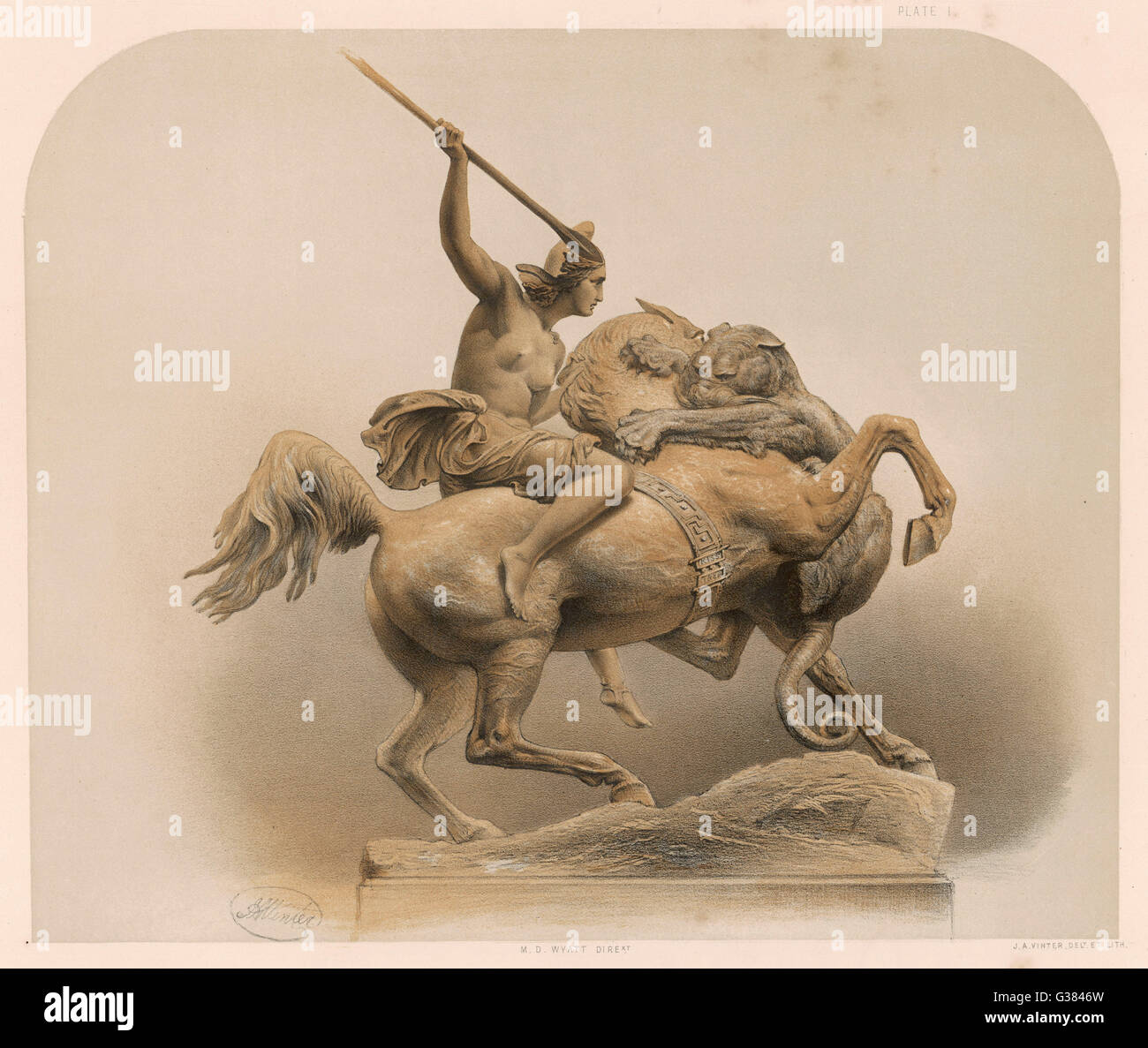 'L'Amazon' une sculpture de Kiss, Berlin d'un Amazon femme harponner un ...