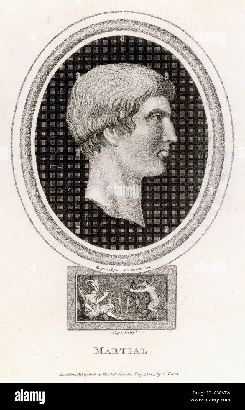 MARCUS VALERIUS MARTIAL - poète romain Date : 43 - 103 Photo Stock - Alamy