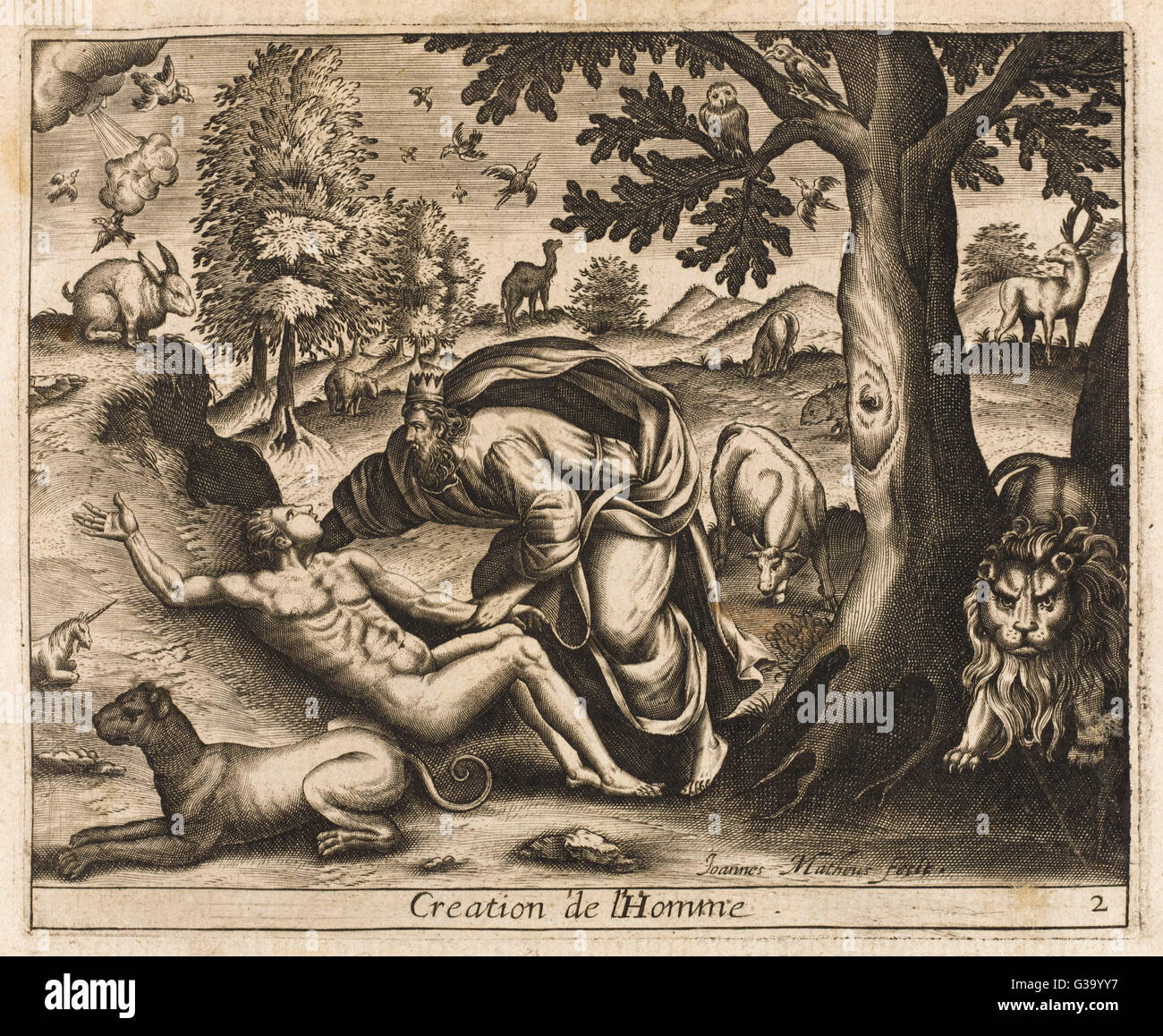 Adam and eve with god Banque de photographies et d’images à haute ...