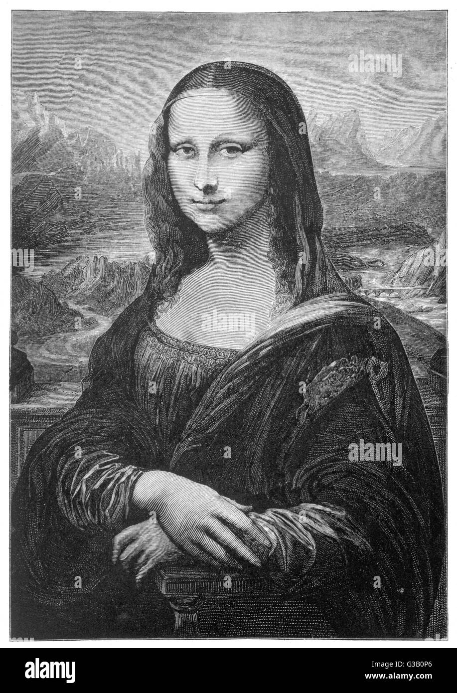 Portrait de mona lisa Banque d'images noir et blanc - Alamy