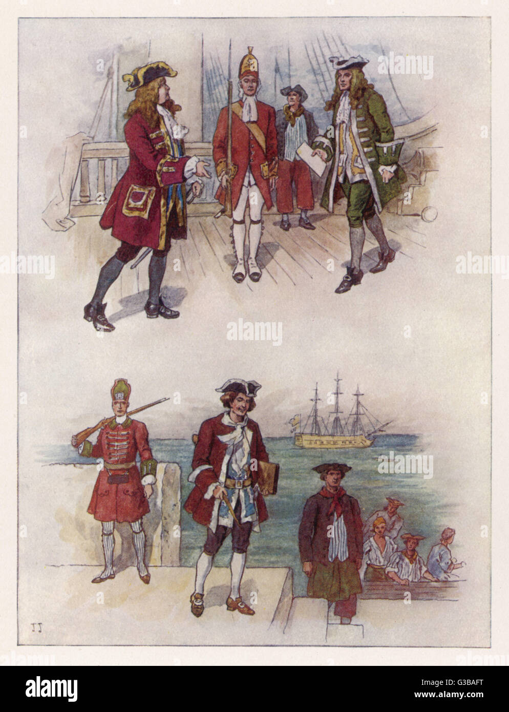 Marins de la Royal Navy pendant la première moitié du siècle. Date ...