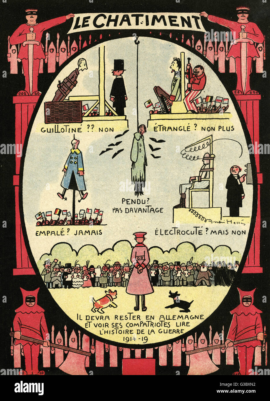 Caricature, la châtiment, WW1 Photo Stock - Alamy
