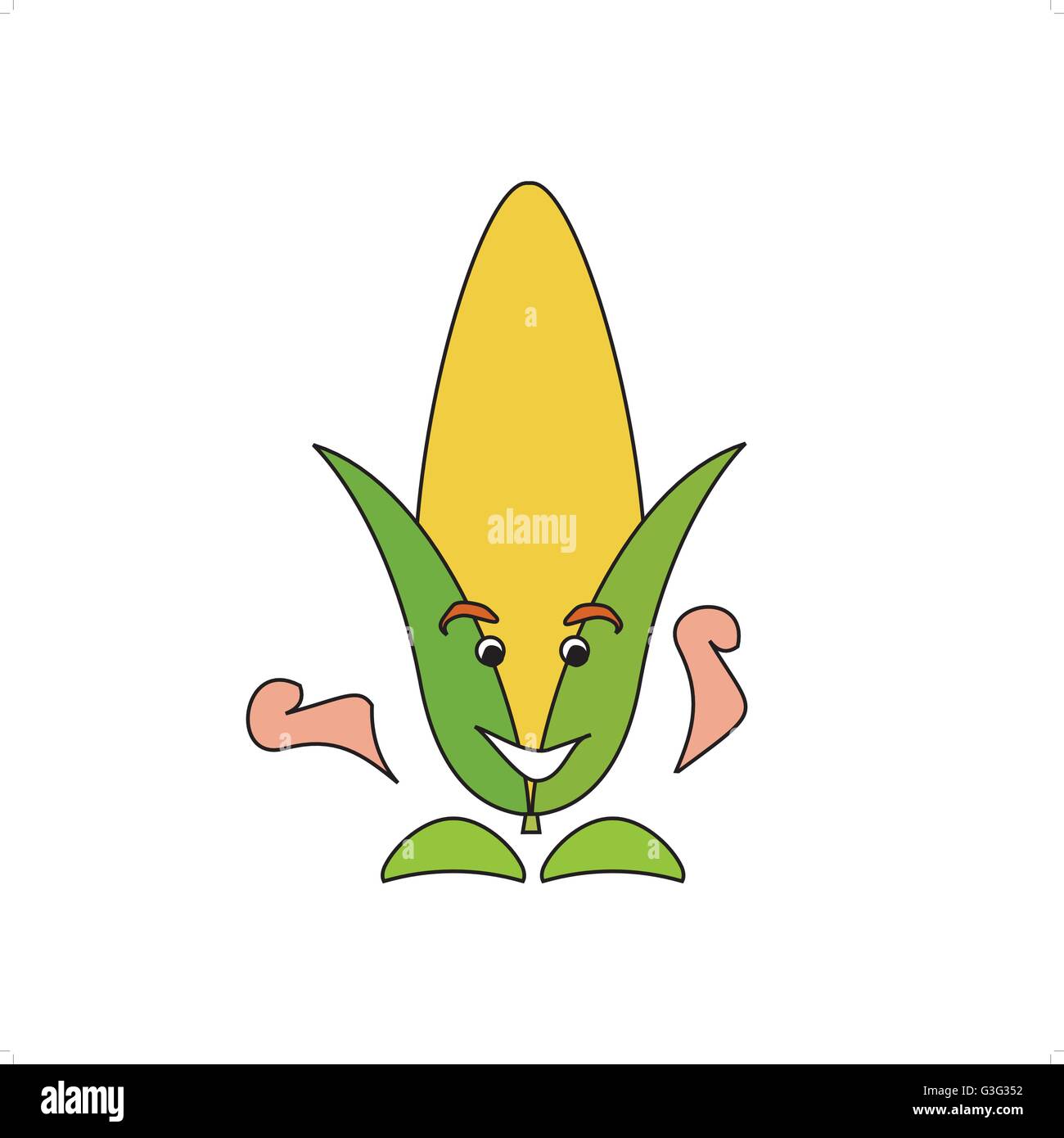 Caricature de maïs Cartoon style vector illustration isolé sur fond ...