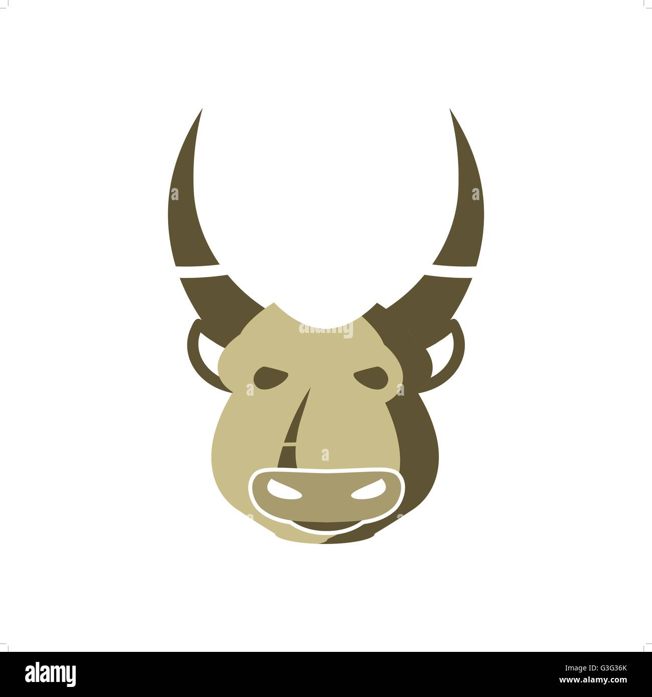 Cartoon style indian bull head vector illustration isolé sur fond blanc ...