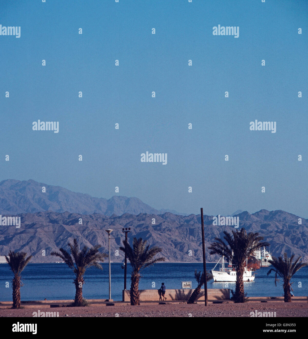 Golf von der Akaba, Israël des années 1970 er Jahre. Le Golfe d'Aqaba ...