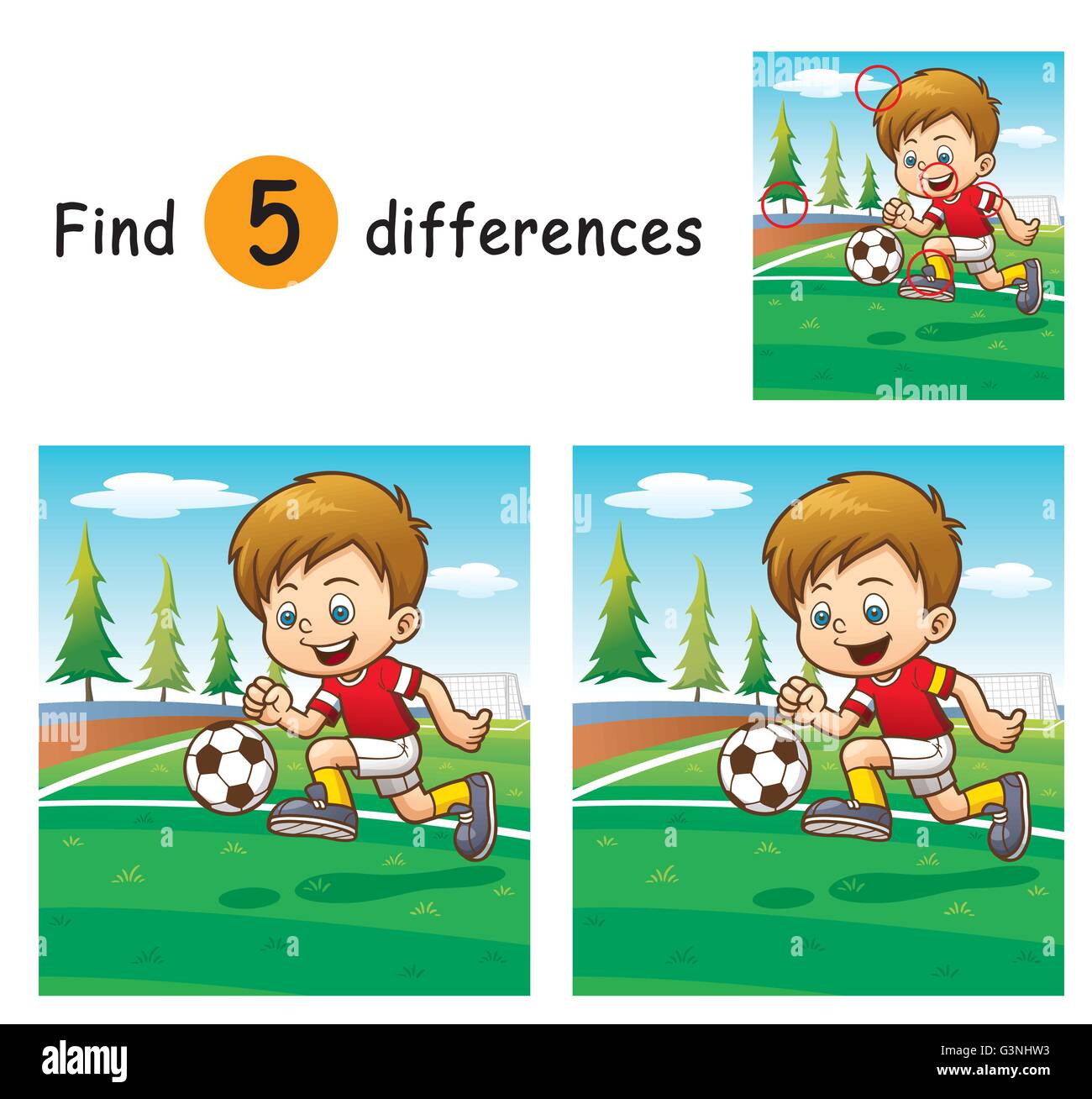 Vector Illustration de jeu pour les enfants de trouver des différences ...