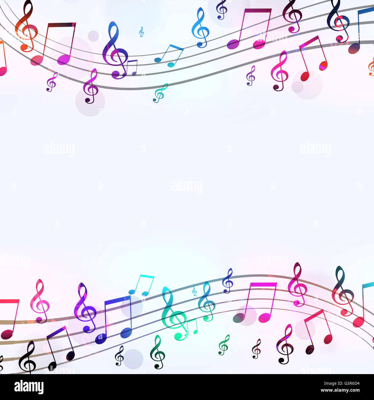 Résumé arrière-plan lumineux multicolore avec notes de musique Photo ...