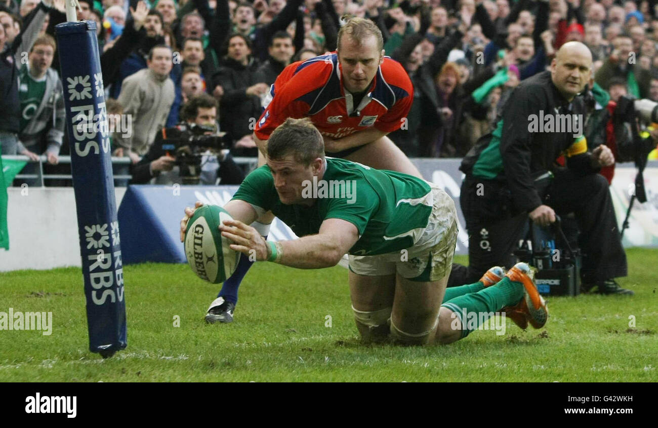 Irlande jamie heaslip essayer rbs nations match aviva stadium Banque de ...