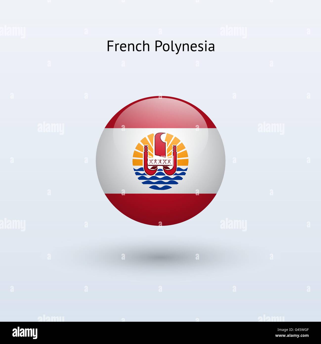 Polynésie française drapeau rond. Vector illustration Image Vectorielle ...