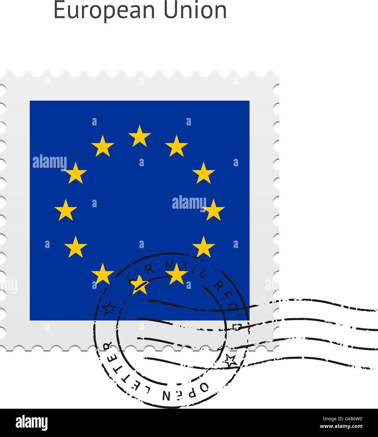 Poste frontière drapeau européen Banque de photographies et d’images à haute résolution - Alamy