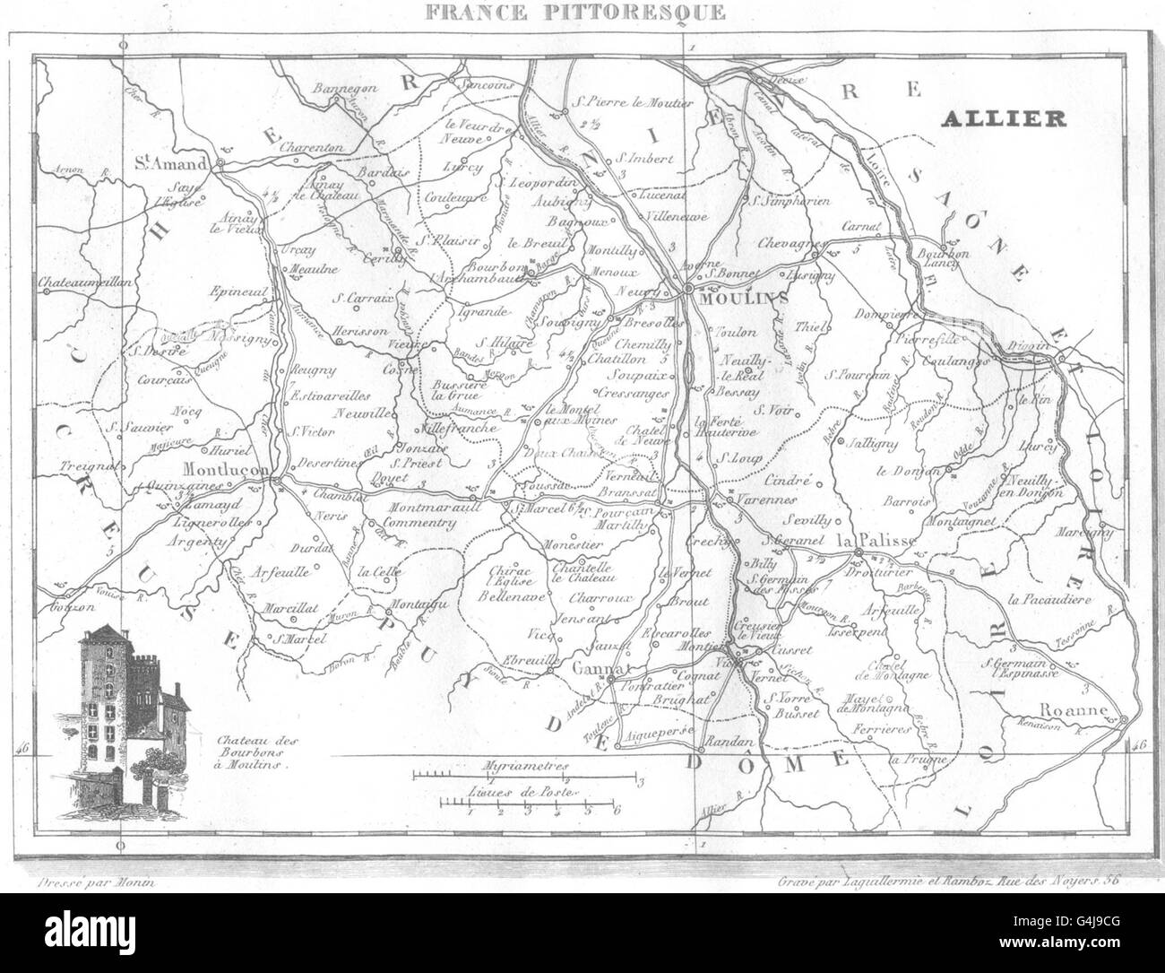 Carte allier france Banque de photographies et d’images à haute ...