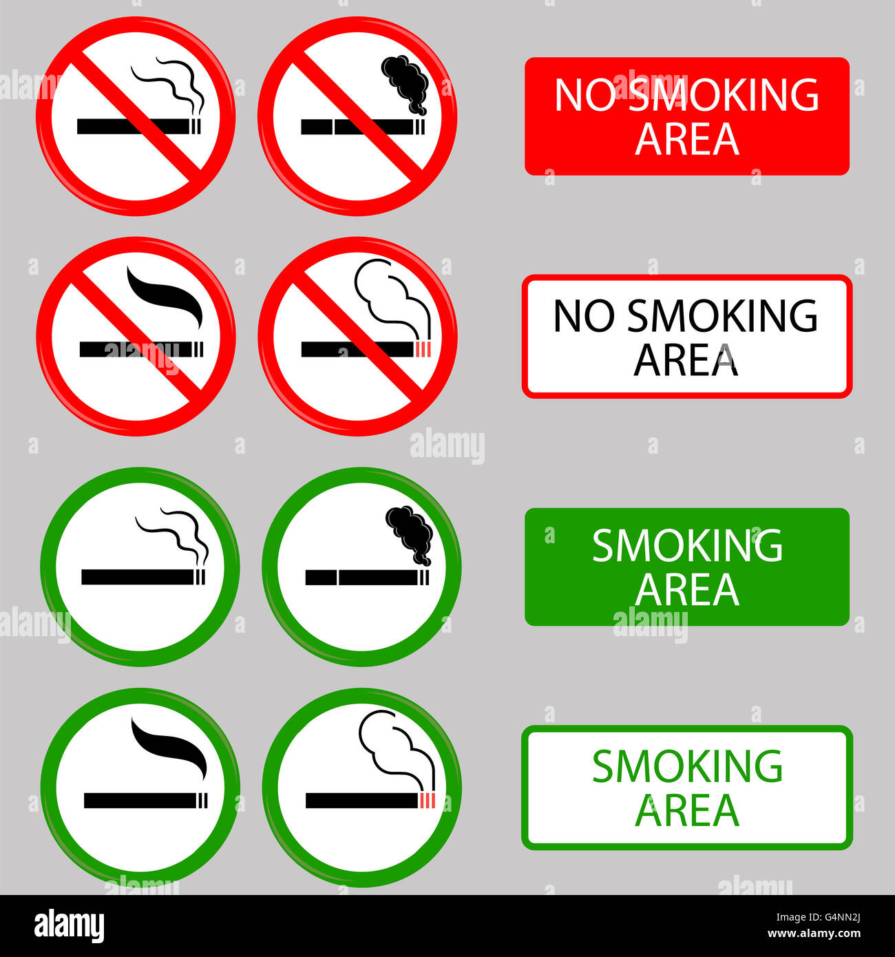 Ne pas fumer, la cigarette, la fumée des symboles interdits Photo Stock ...